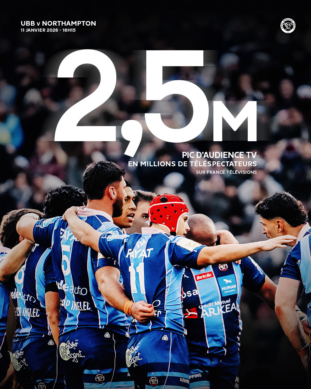 Large succès d’audience pour UBB - Northampton - Actualités - Union ...