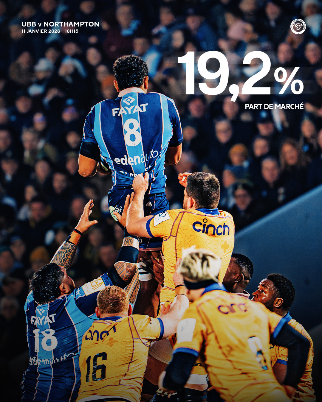 Large succès d’audience pour UBB - Northampton - Actualités - Union ...