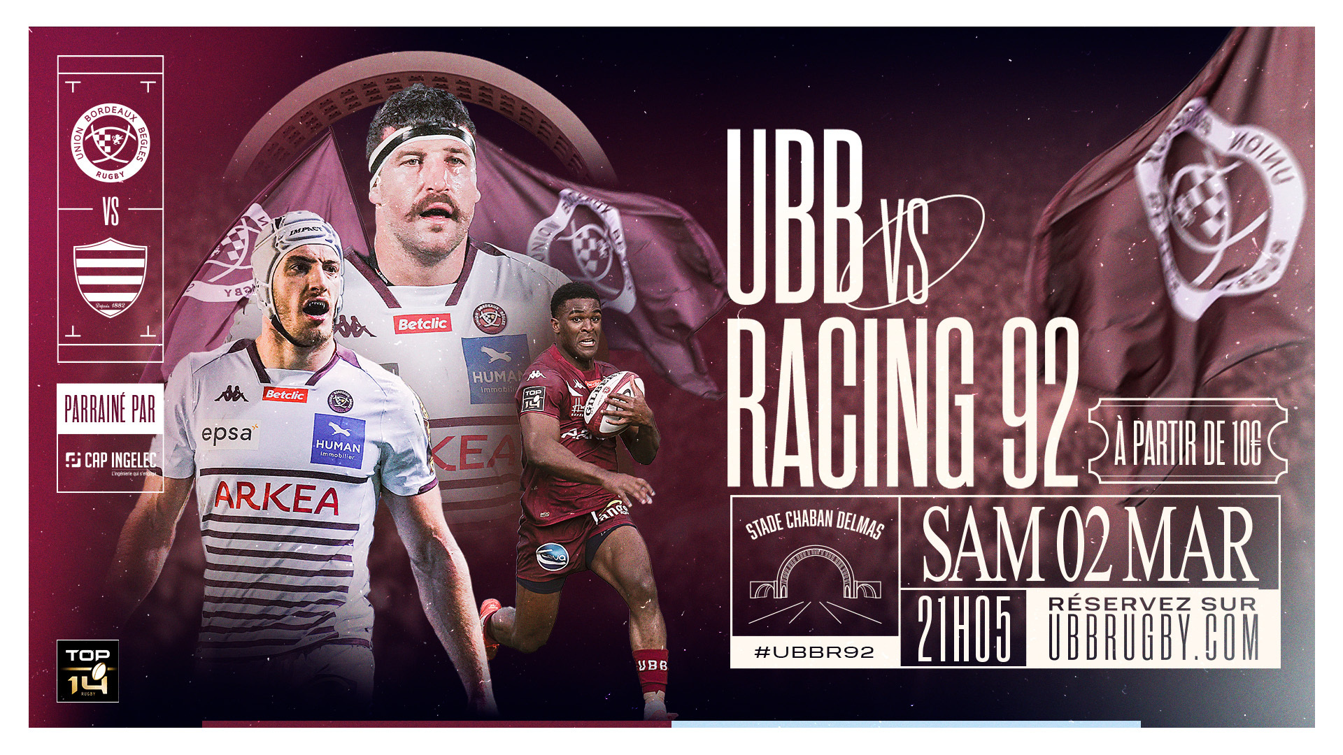 UBB / Racing : billetterie ouverte ! - Actualités - Union Bordeaux ...