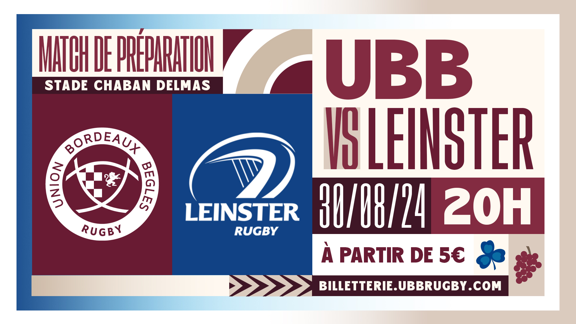 UBB - LEINSTER : La billetterie est ouverte ! - Actualités - Union ...