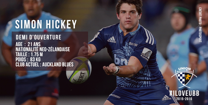 Le demi d'ouverture Simon Hickey rejoint l'UBB - Actualités - Union ...