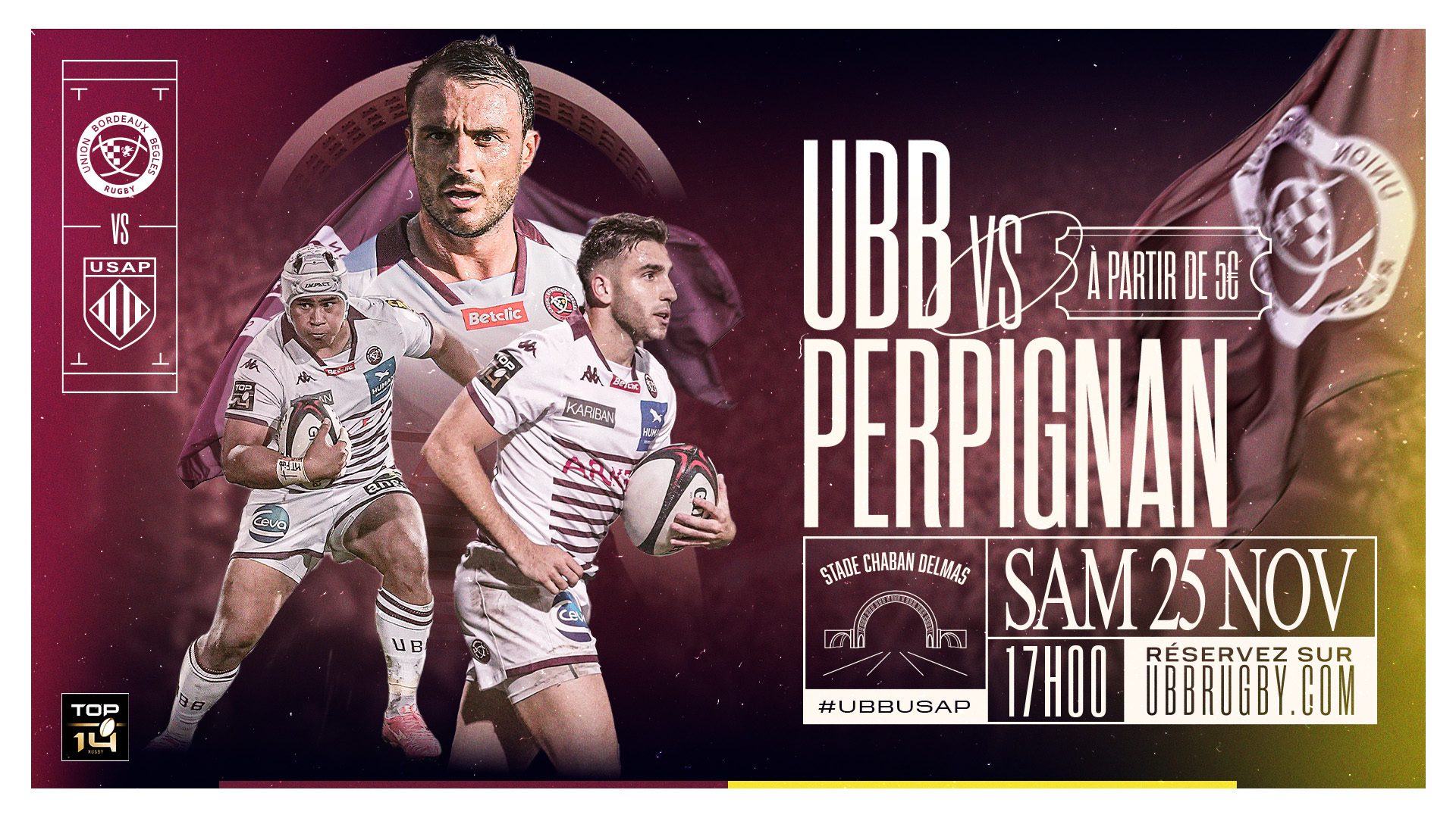 UBB - Perpignan : billetterie ouverte ! - Actualités - Union Bordeaux ...