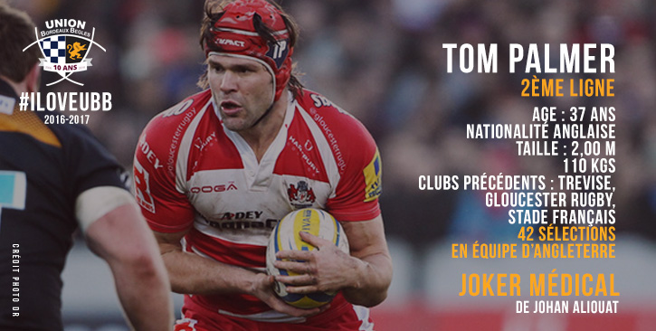 Tom Palmer en joker médical à l'UBB - Actualités - Union Bordeaux ...